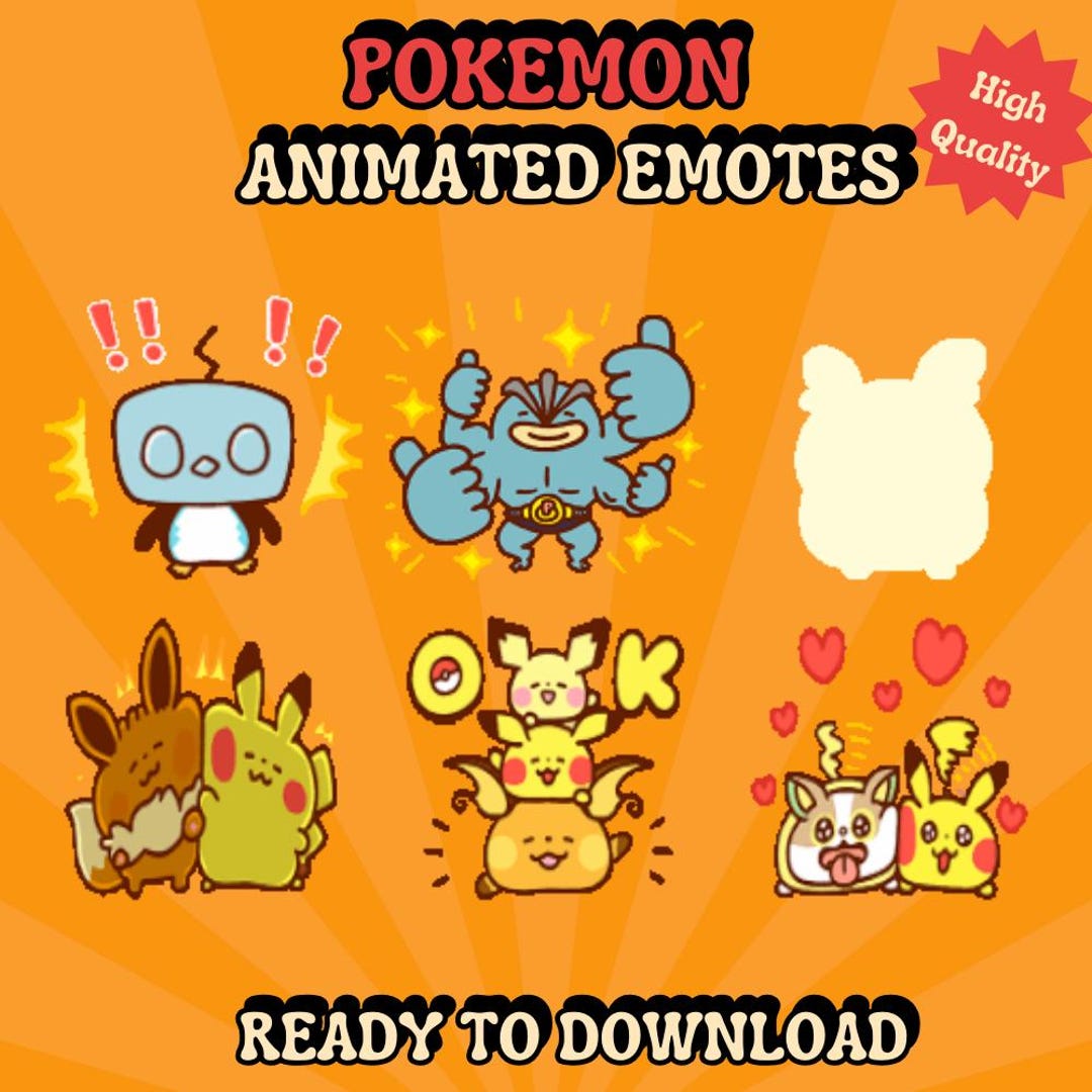 Pokemon Animated Emotes | Pikachu | Sub Alert | GIF | Memes | Funny ...