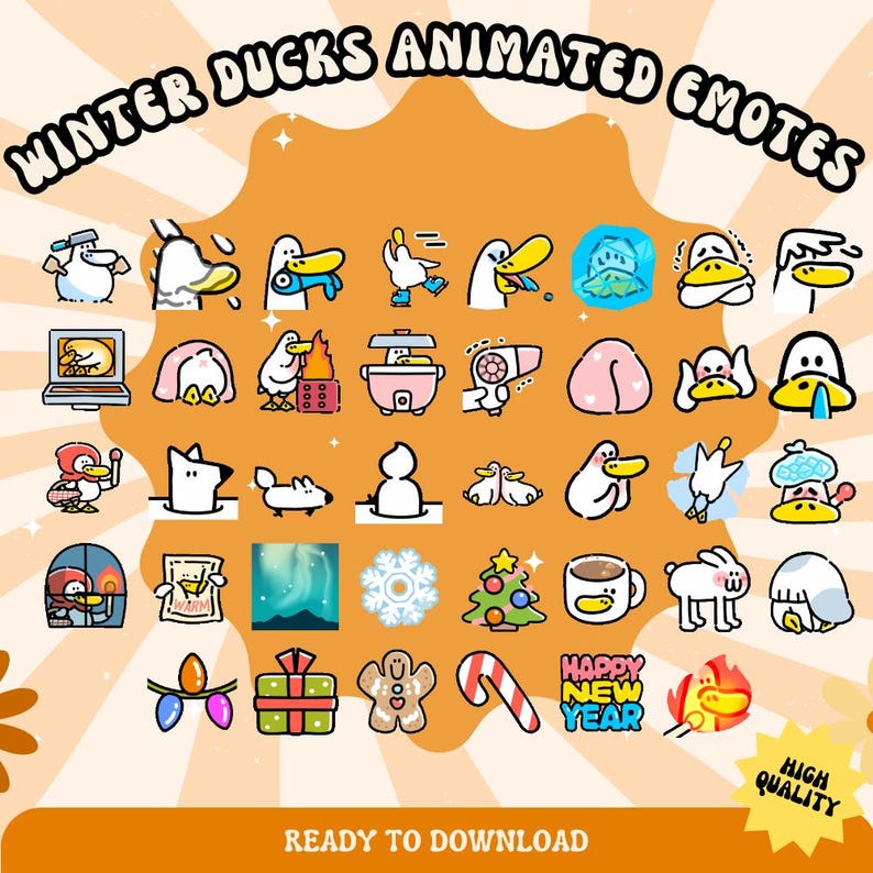 Ducks Animated Emotes | Funny | Chibi | Memes | Twitch Emotes | Discord ...