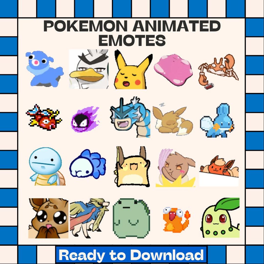 Pokemon Animated Emotes Pikachu Emotes Twitch Emotes Discord Emotes ...