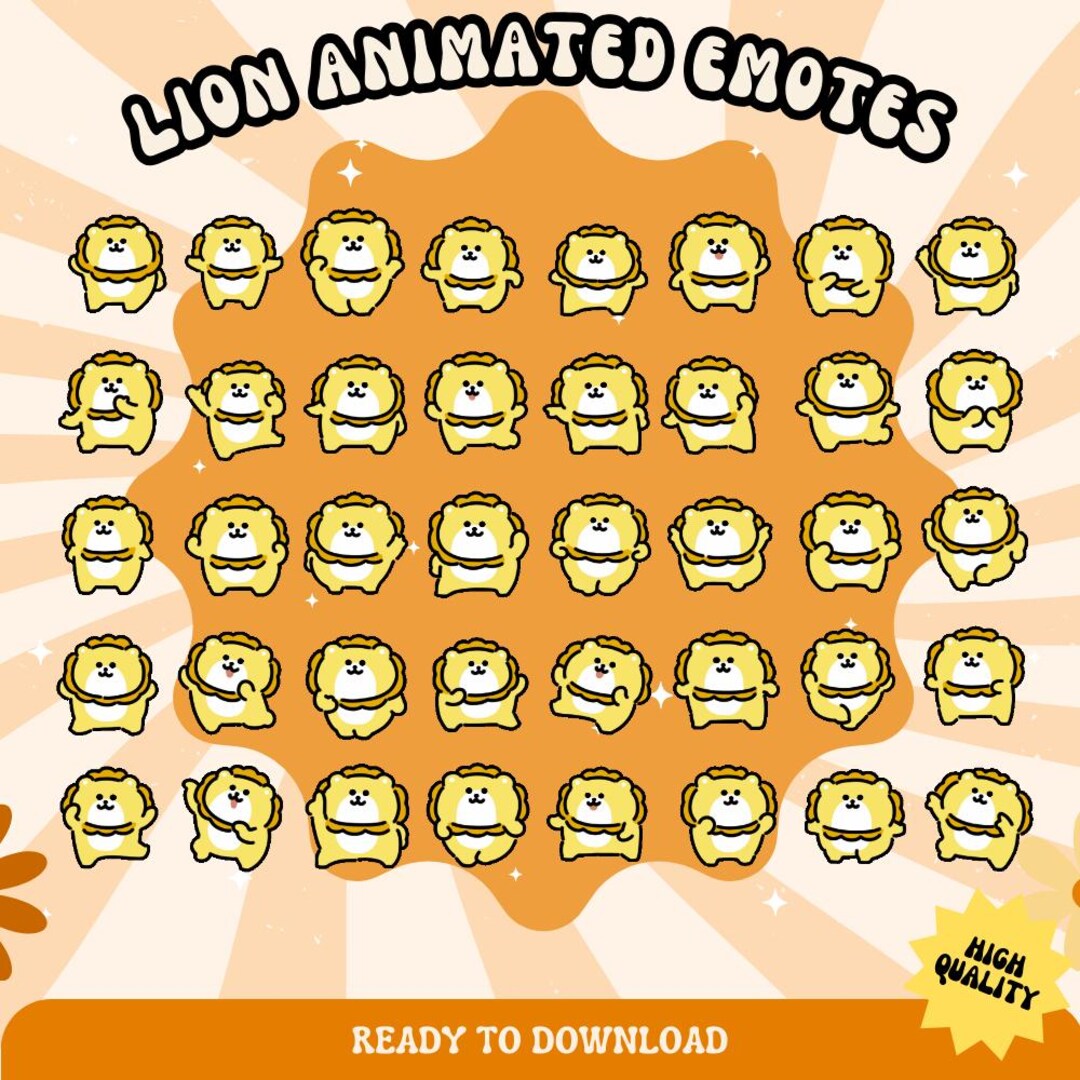 Lion Animated Emotes Twitch Emotes Discord Emotes Emote Pack Cute Lions ...