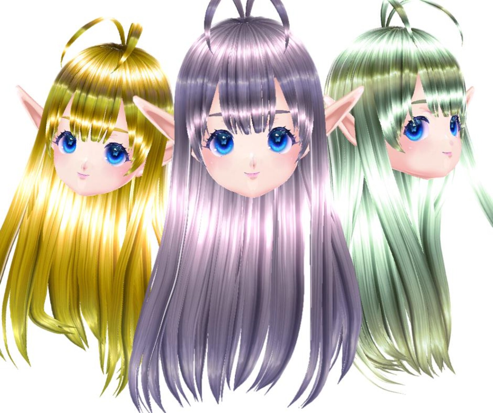 42 ULTRA SHINY Kawaii Hair Textures: 3D Modeling for Game Development ...