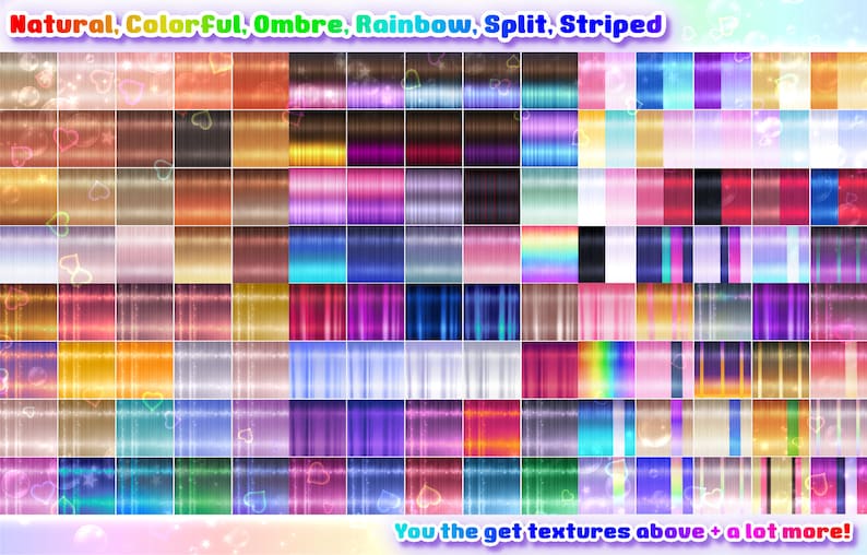 281 Hair Textures for 3D Modeling - Blender Vroid IMVU SIMS Roblox ...