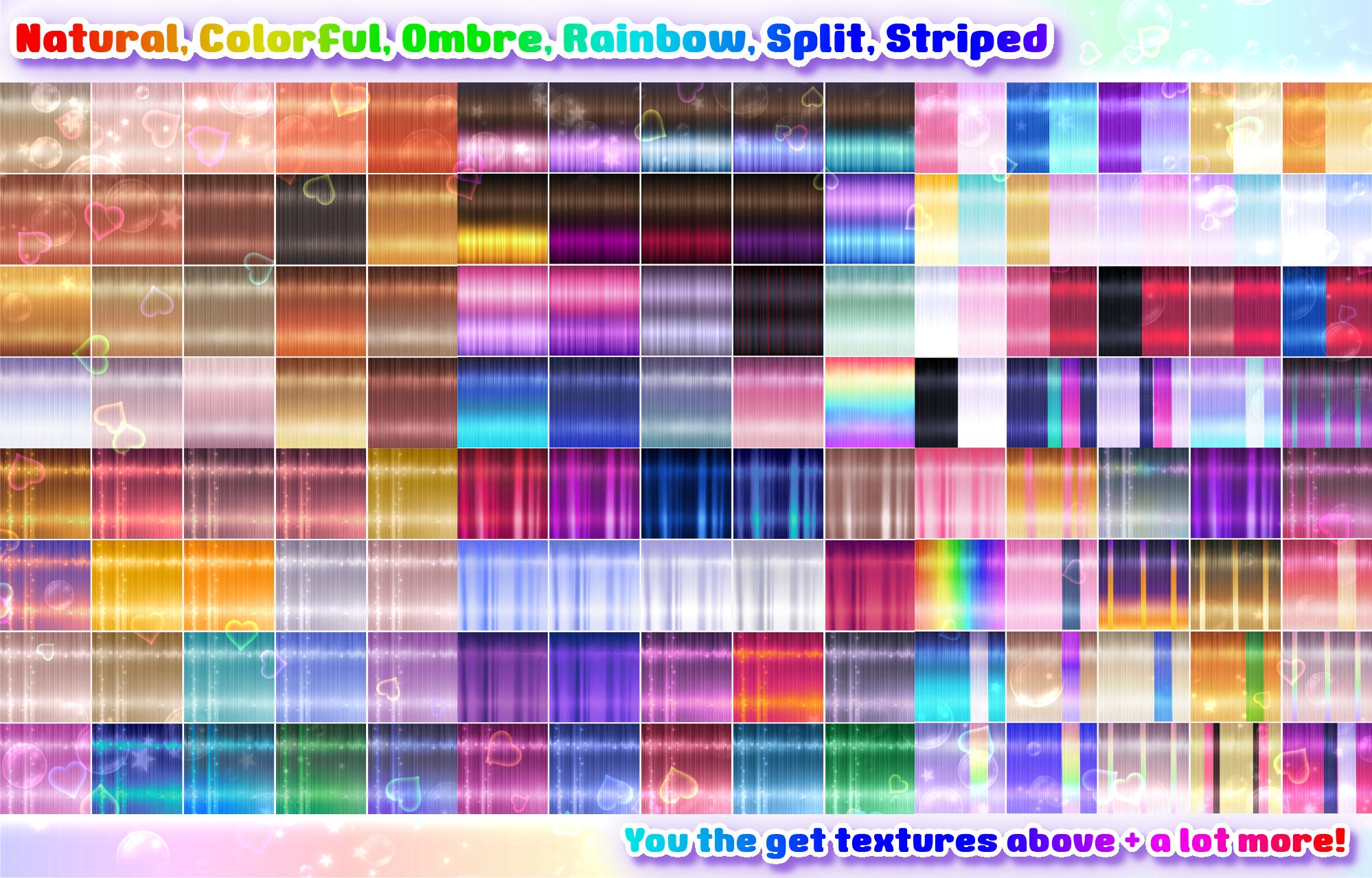 281 Kawaii Hair Textures: 3D Modeling for Vtuber, SIMS, Vrchat - Etsy