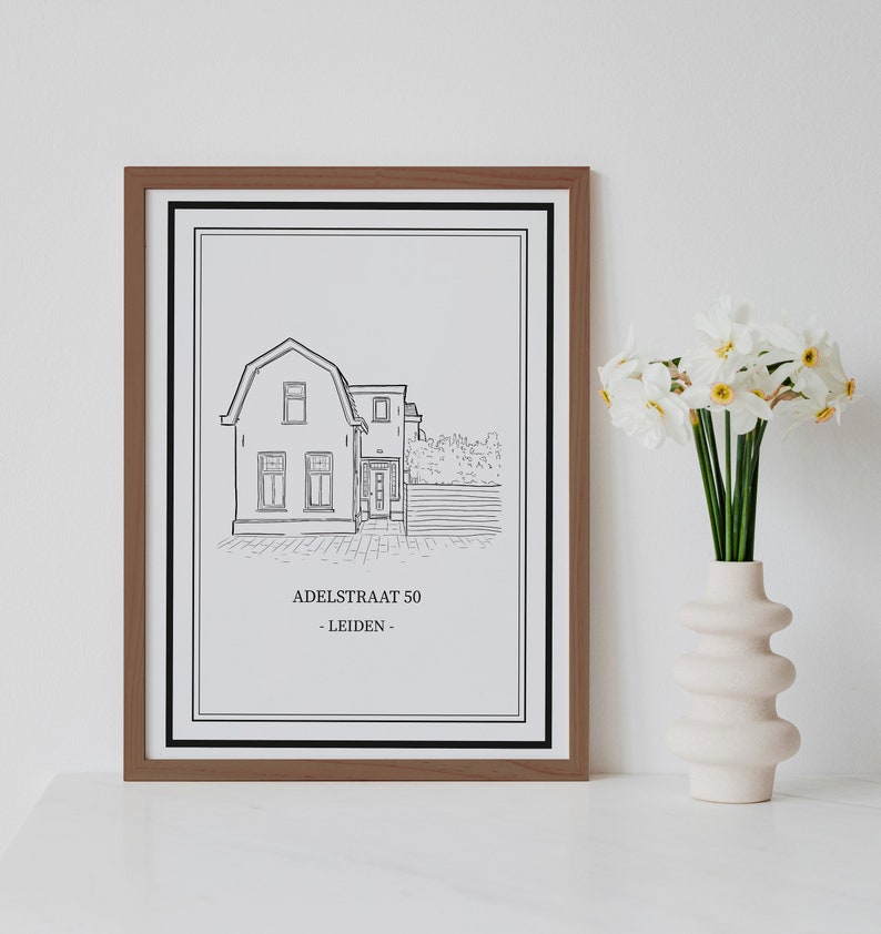 Personalized Hand Drawn House Portrait - Digitally Delivered - Perfect ...