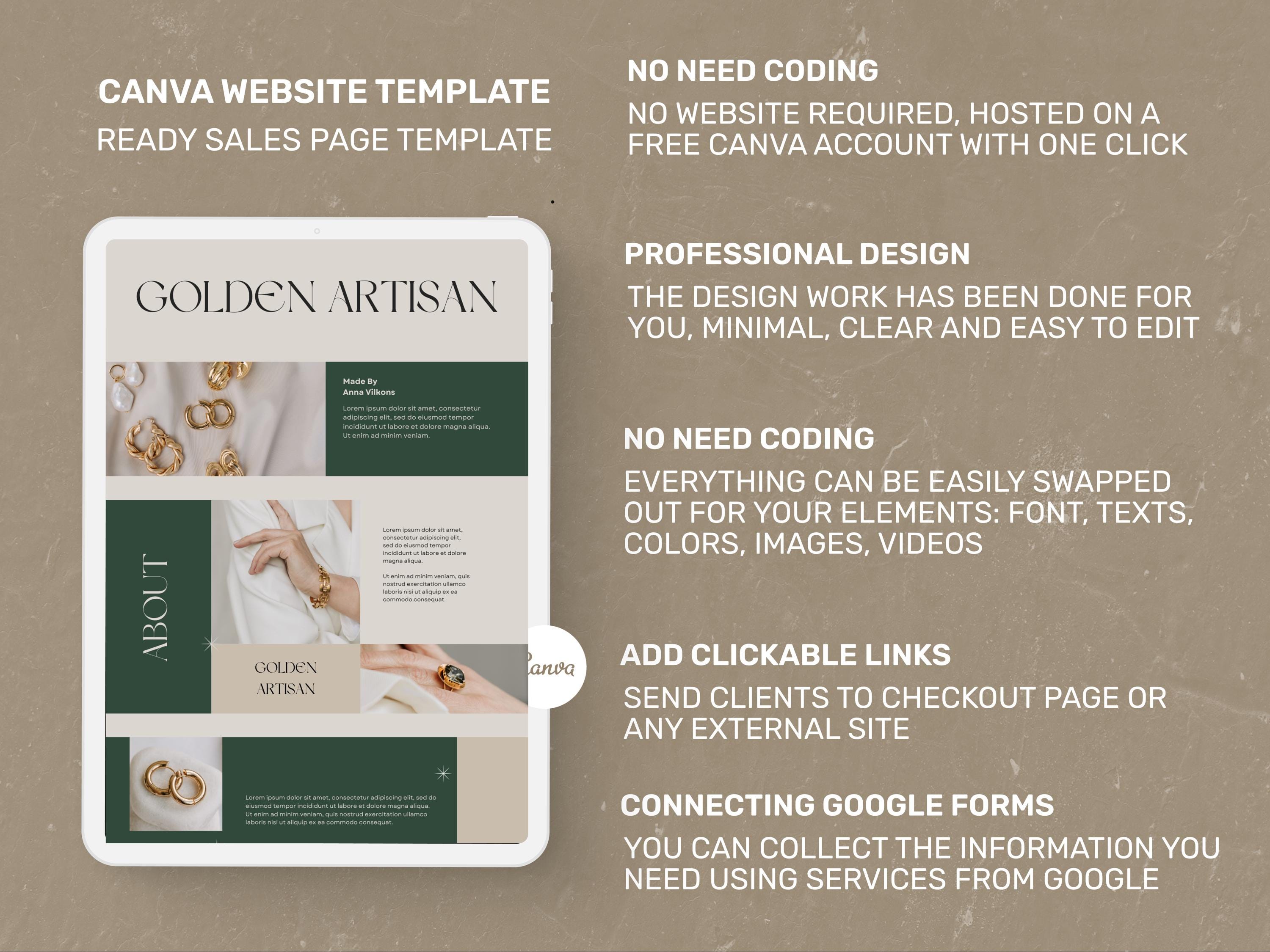 Sales Page, Canva Website, Ready Canva Template, Landing Page, Website ...