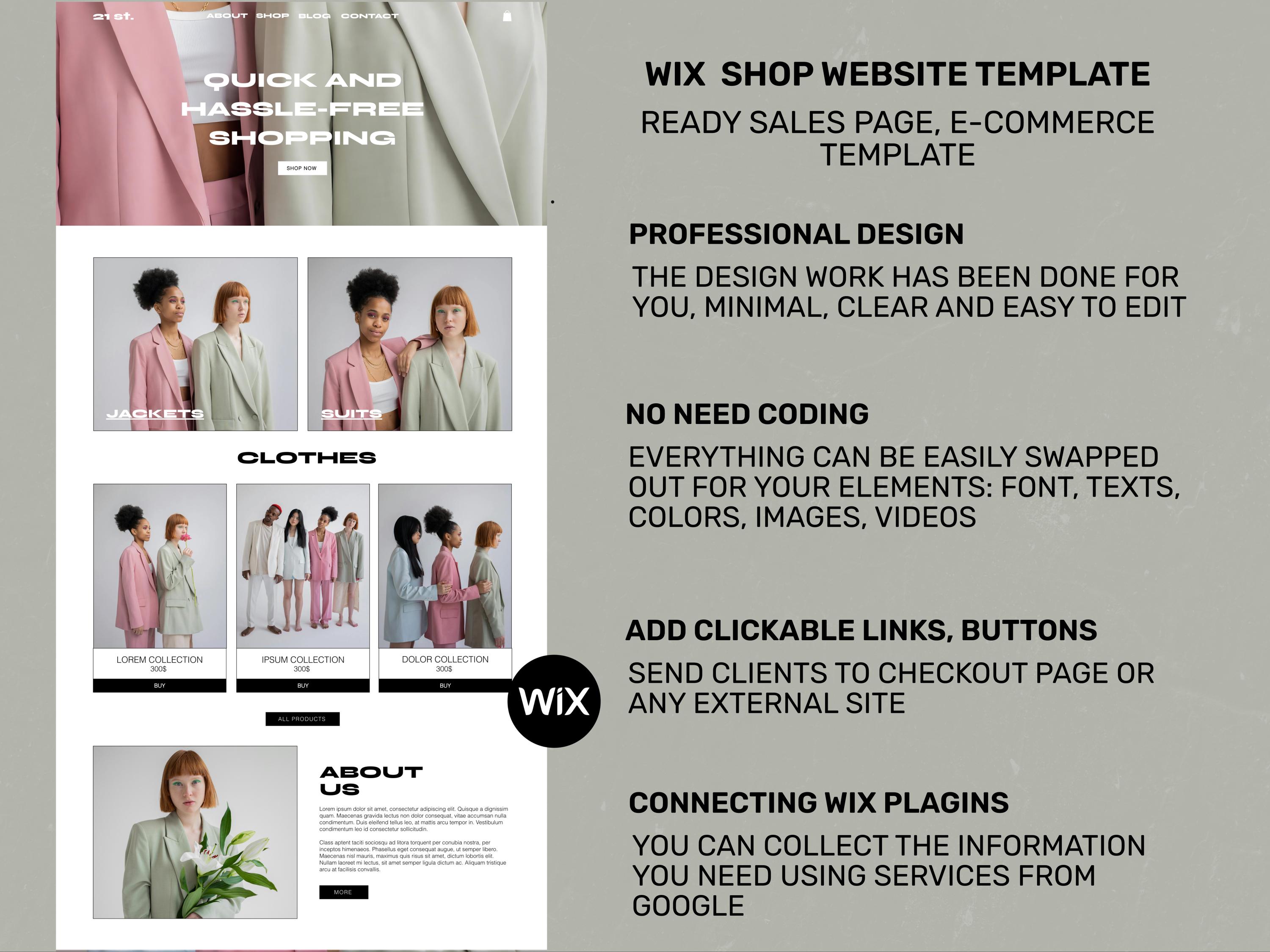 E-commerce Website, Wix Website Template, Sales Page for Business ...