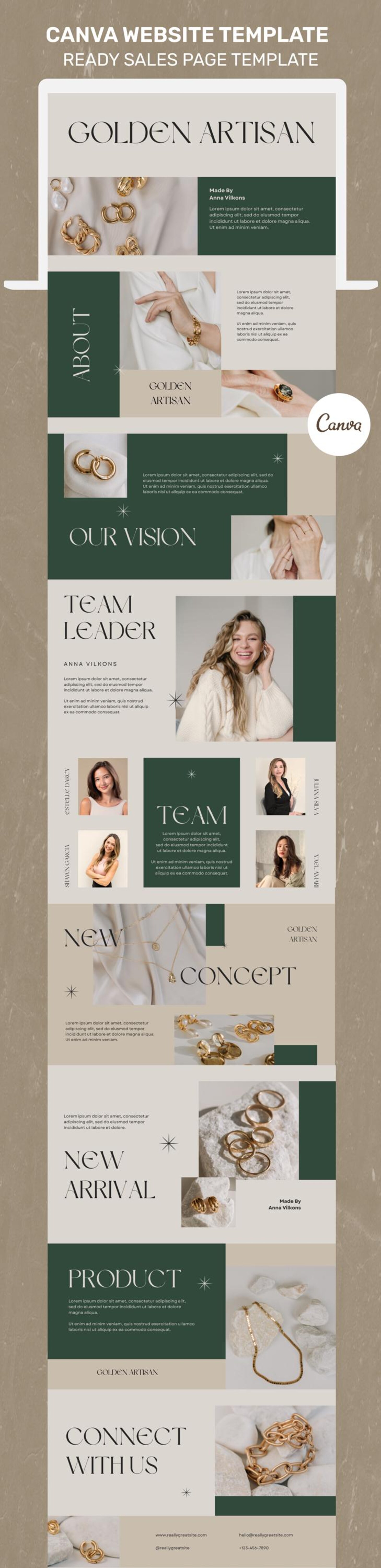 Sales Page, Canva Website, Ready Canva Template, Landing Page, Website ...