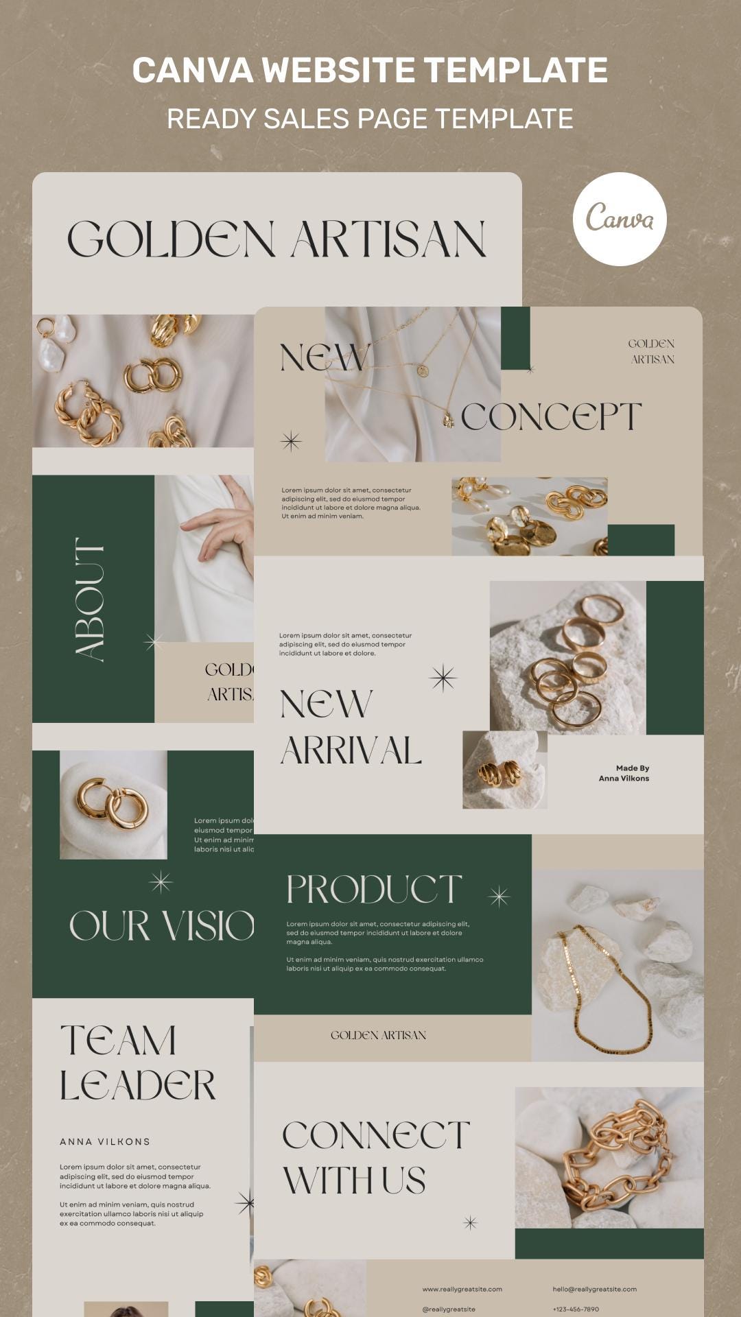 Sales Page, Canva Website, Ready Canva Template, Landing Page, Website ...