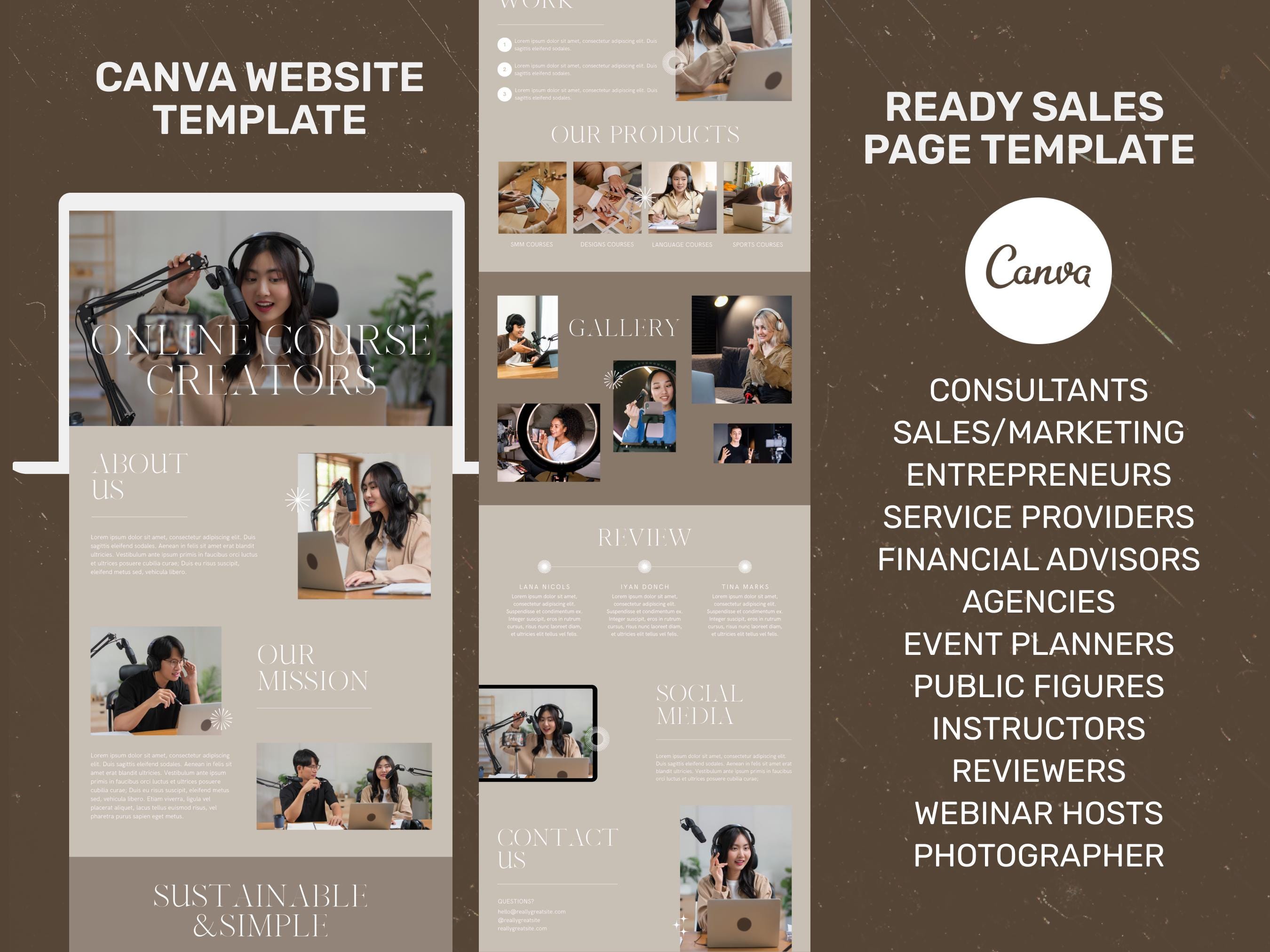 Canva Website Template, Canva Template, Landing Page for Business ...