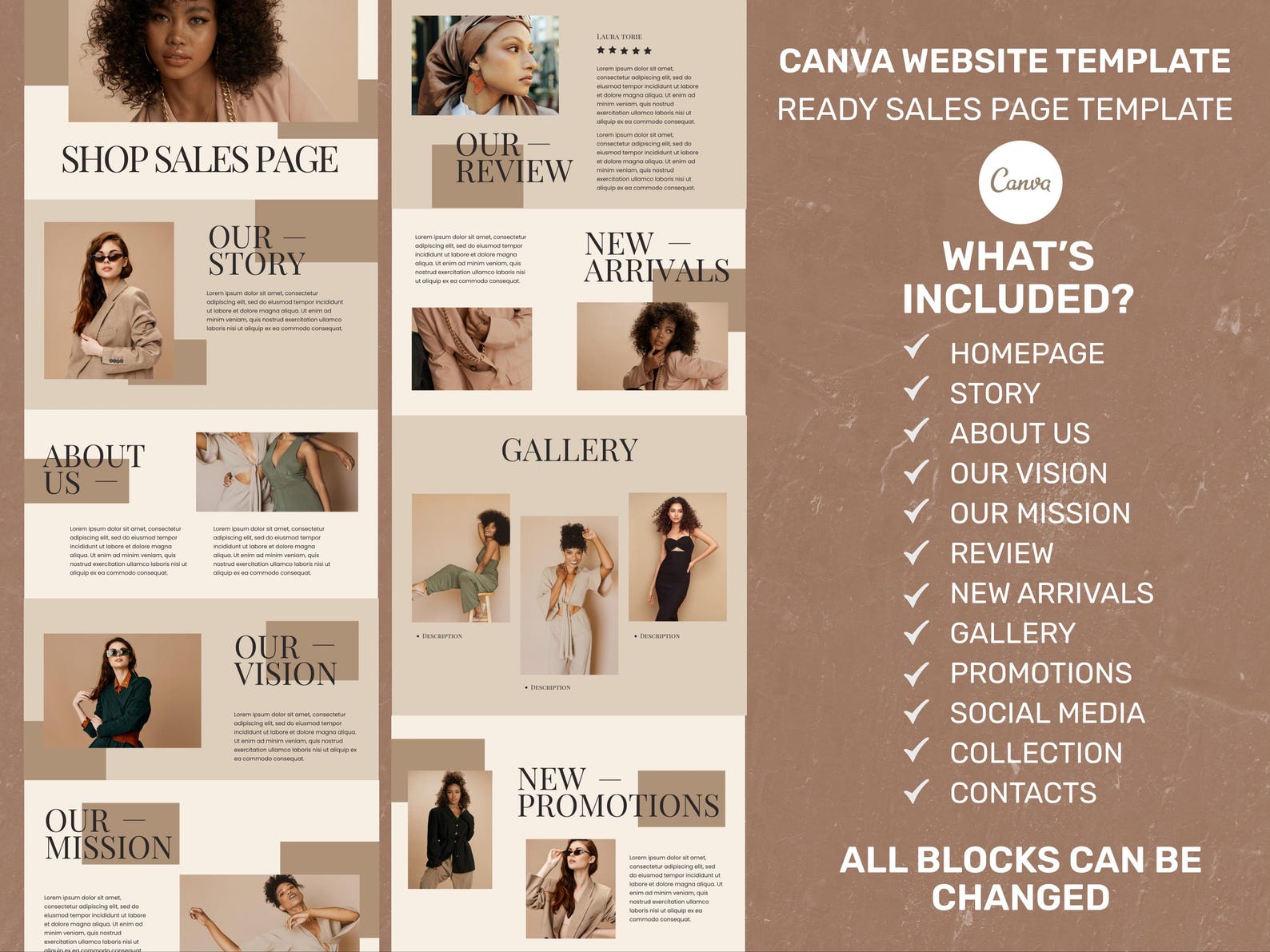Sales Page Template, Canva Website, Canva Lead Magnet Editable Landing ...