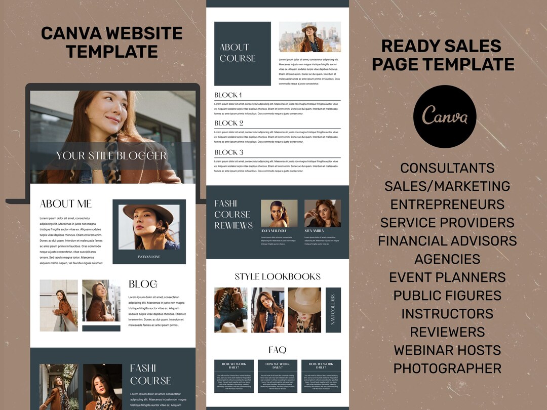 CANVA READY DESIGN Modern Website Templates Elegant Website Templates ...