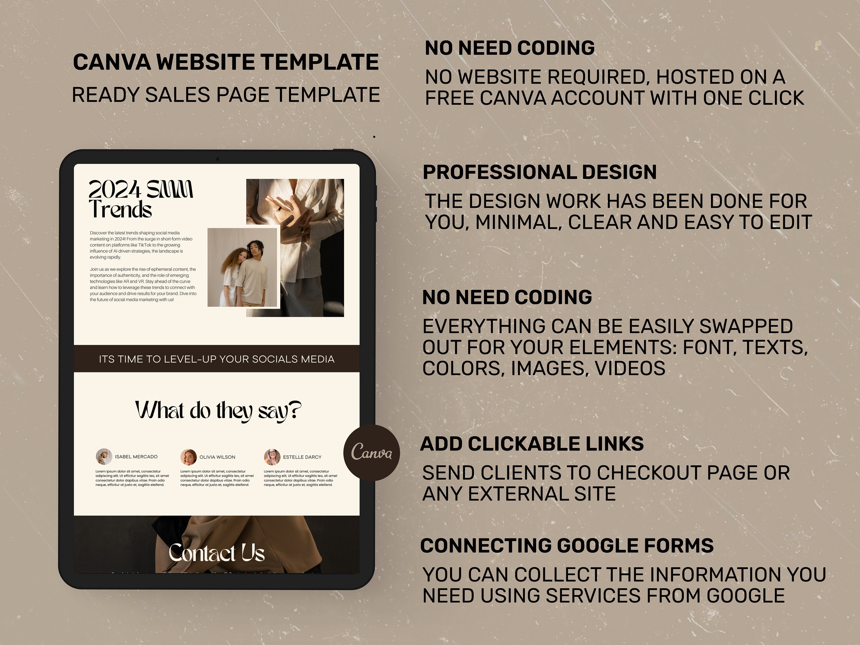 Canva Sales Page Template Coaching Course Sales Page Sales Funnel ...