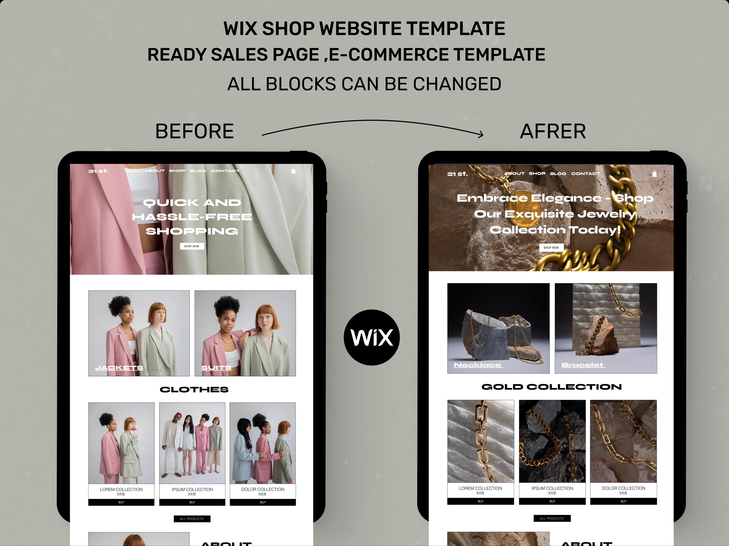 E-commerce Website, Wix Website Template, Sales Page for Business ...