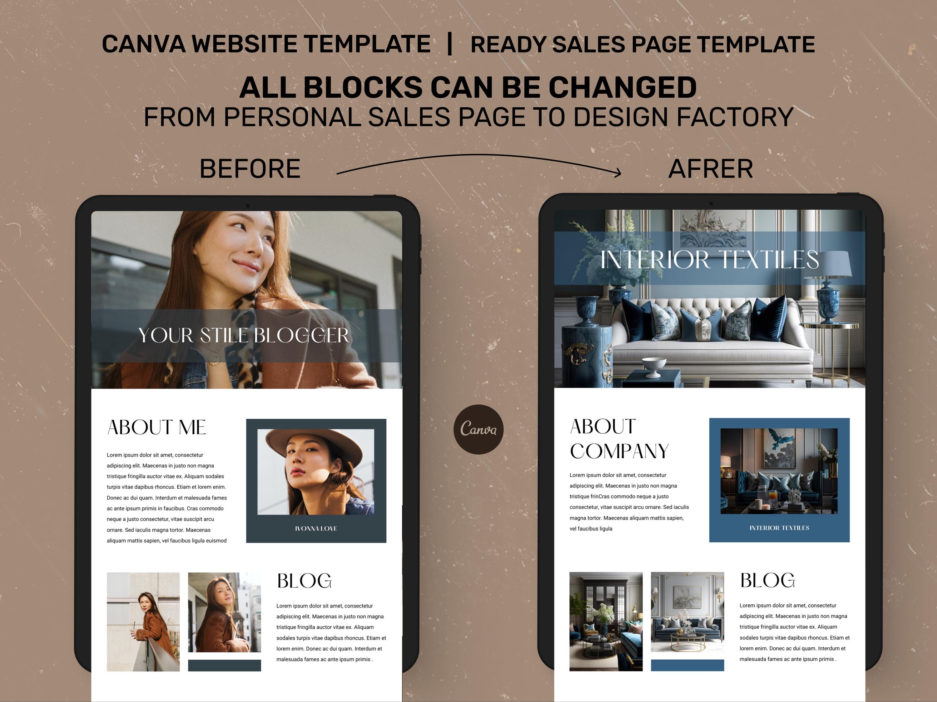 CANVA READY DESIGN Modern Website Templates Elegant Website Templates ...