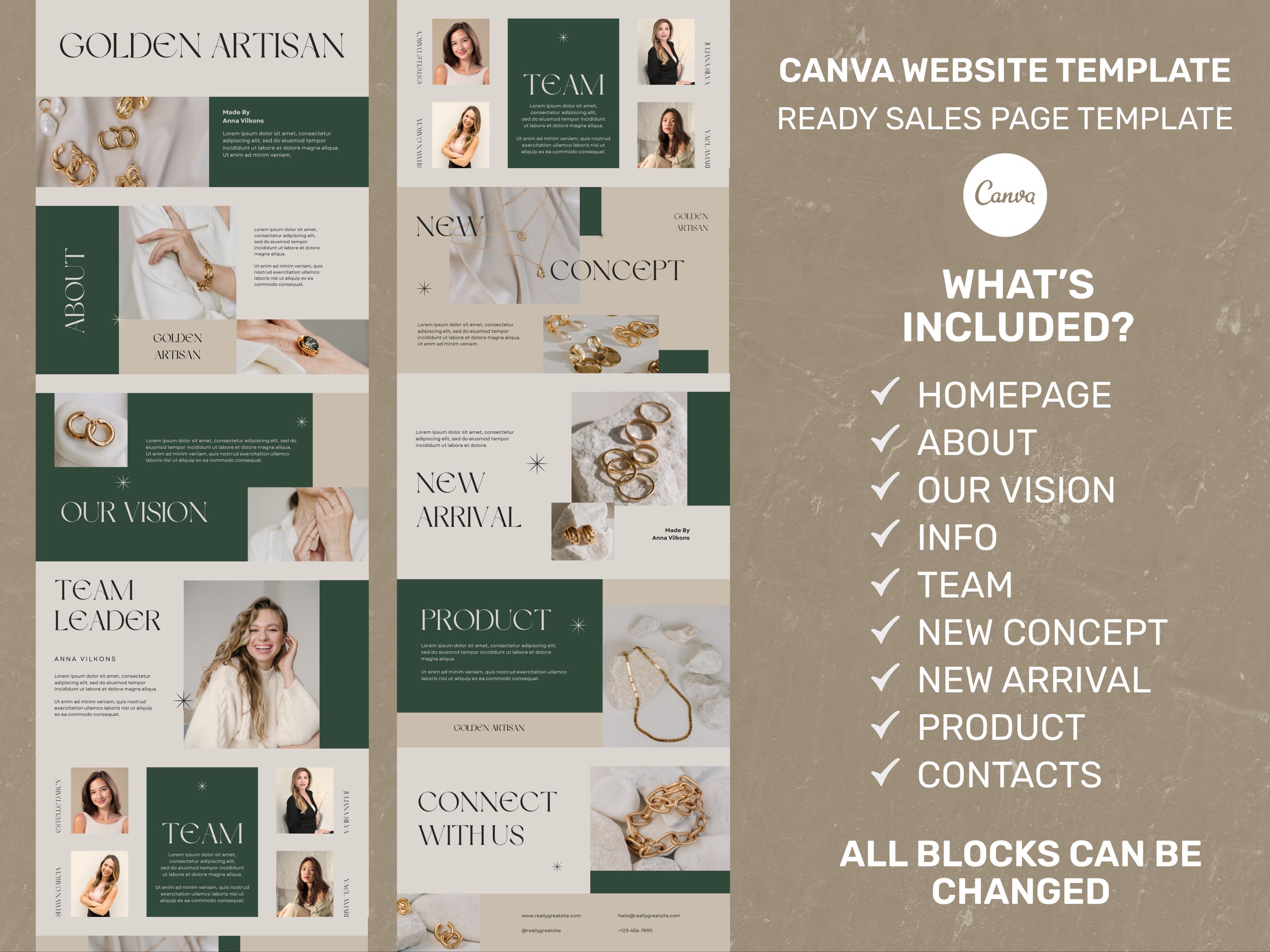 Sales Page, Canva Website, Ready Canva Template, Landing Page, Website ...