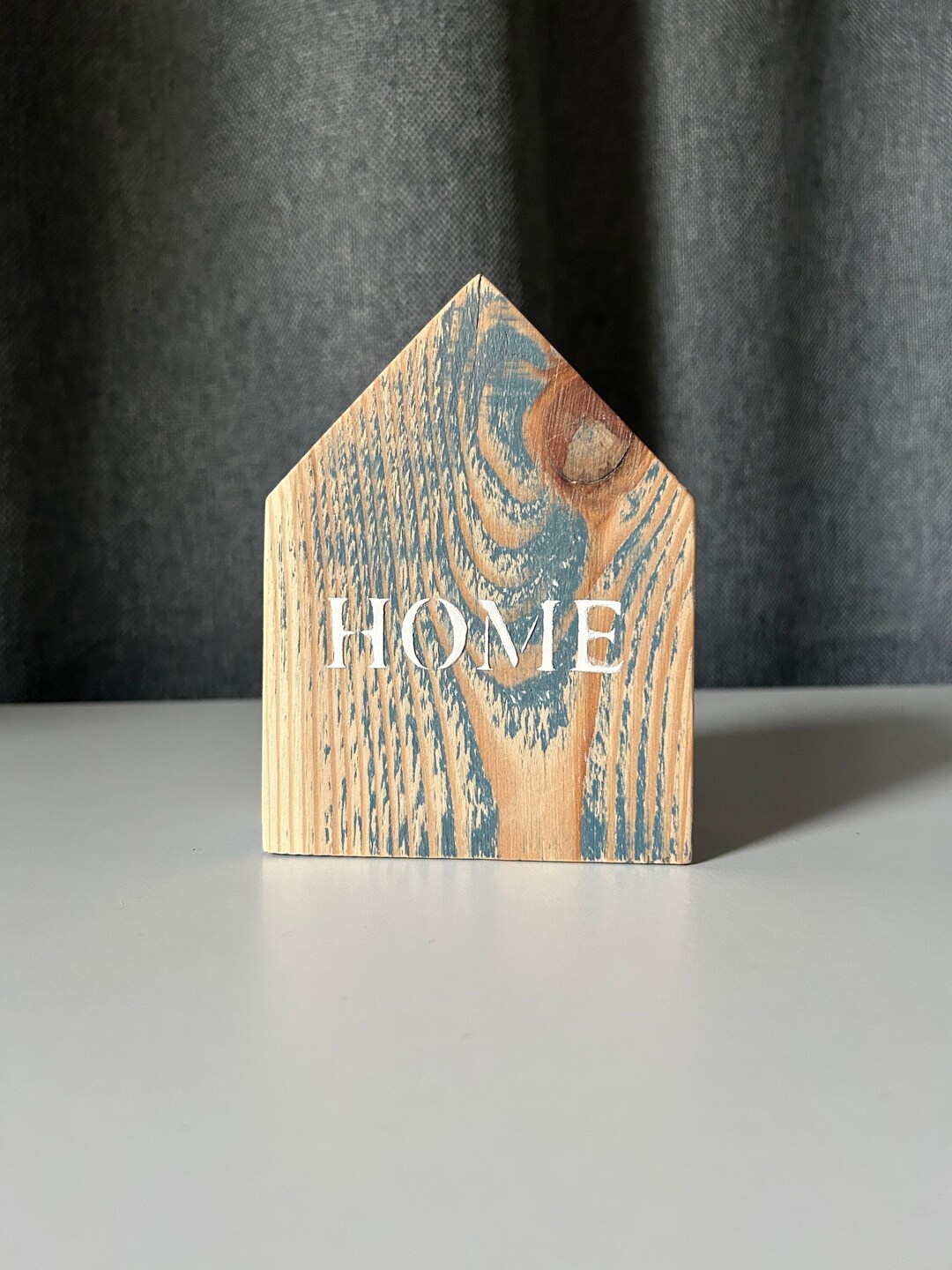 Farmhouse Wooden Block House. Miniature Wooden House Sign Home. Little ...