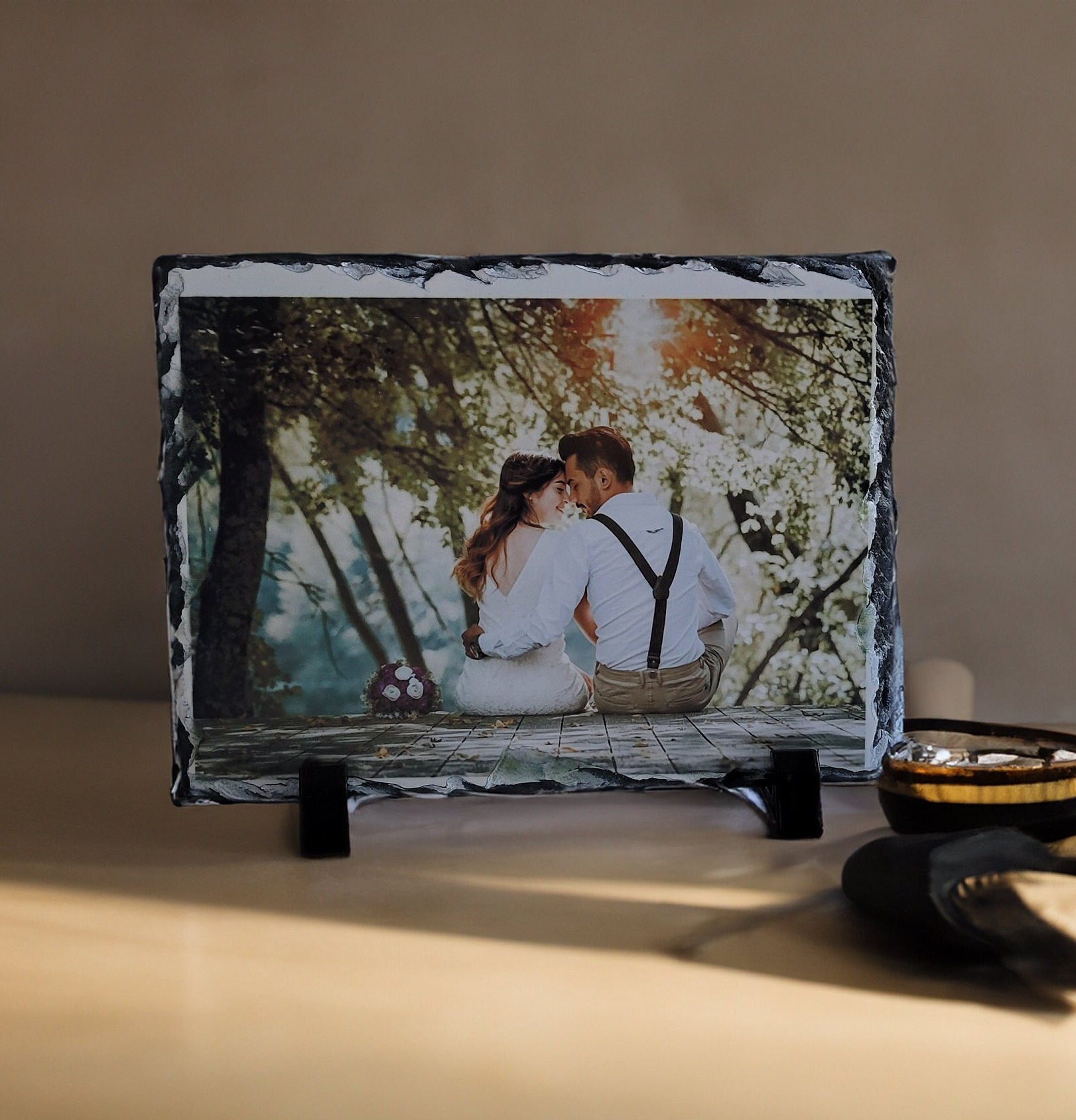 Personalized Photo Plaque Photo Slate Natural Slate Valentines Day ...