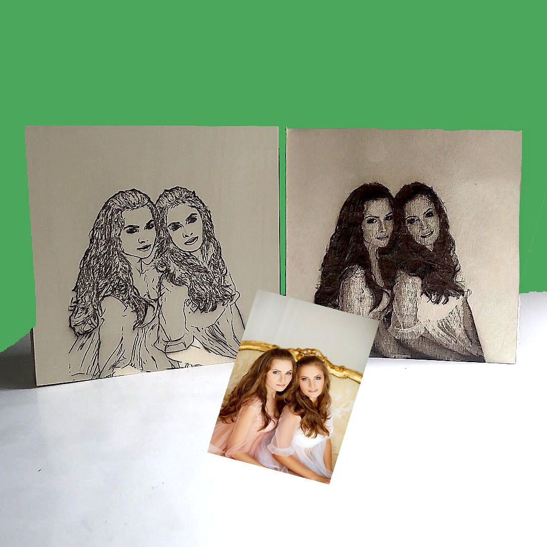 Personalized Line Drawing Custom Portraits Line Drawing Photo Outline ...