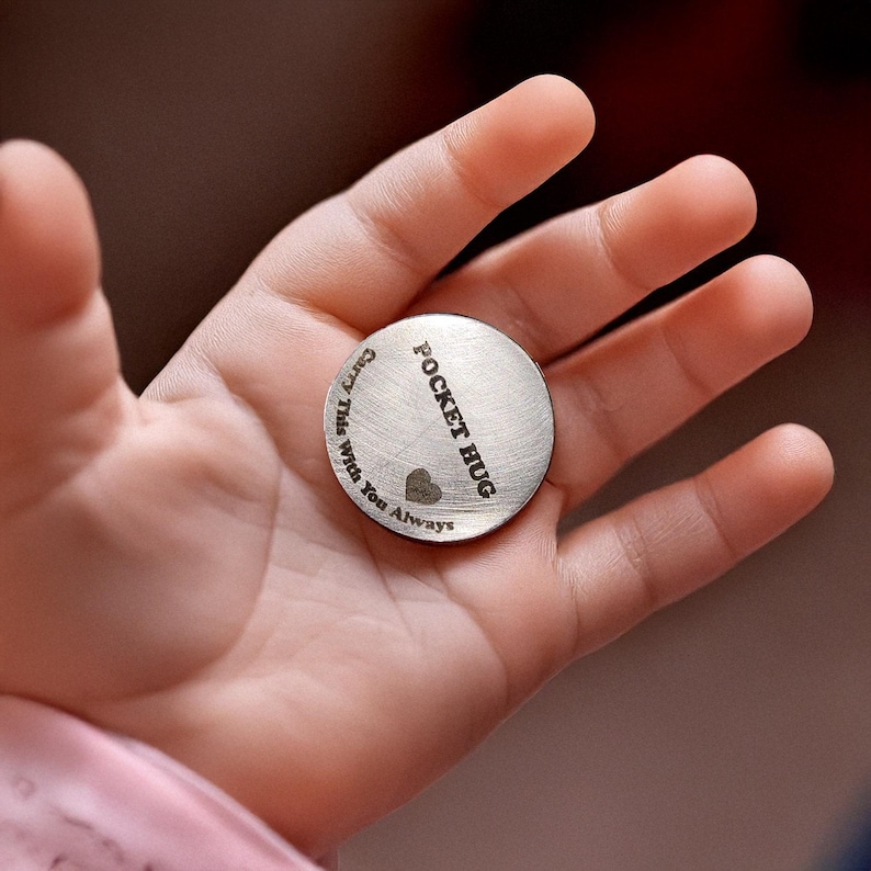 Personalized Pocket Hug Coin • Stainless Steel Keepsake Gift - Etsy