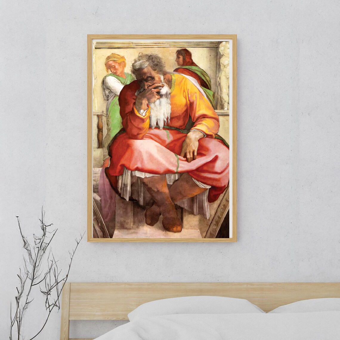 Michelangelo Prophet Jeremiah Wall Art Religious Print Chapel Scene ...
