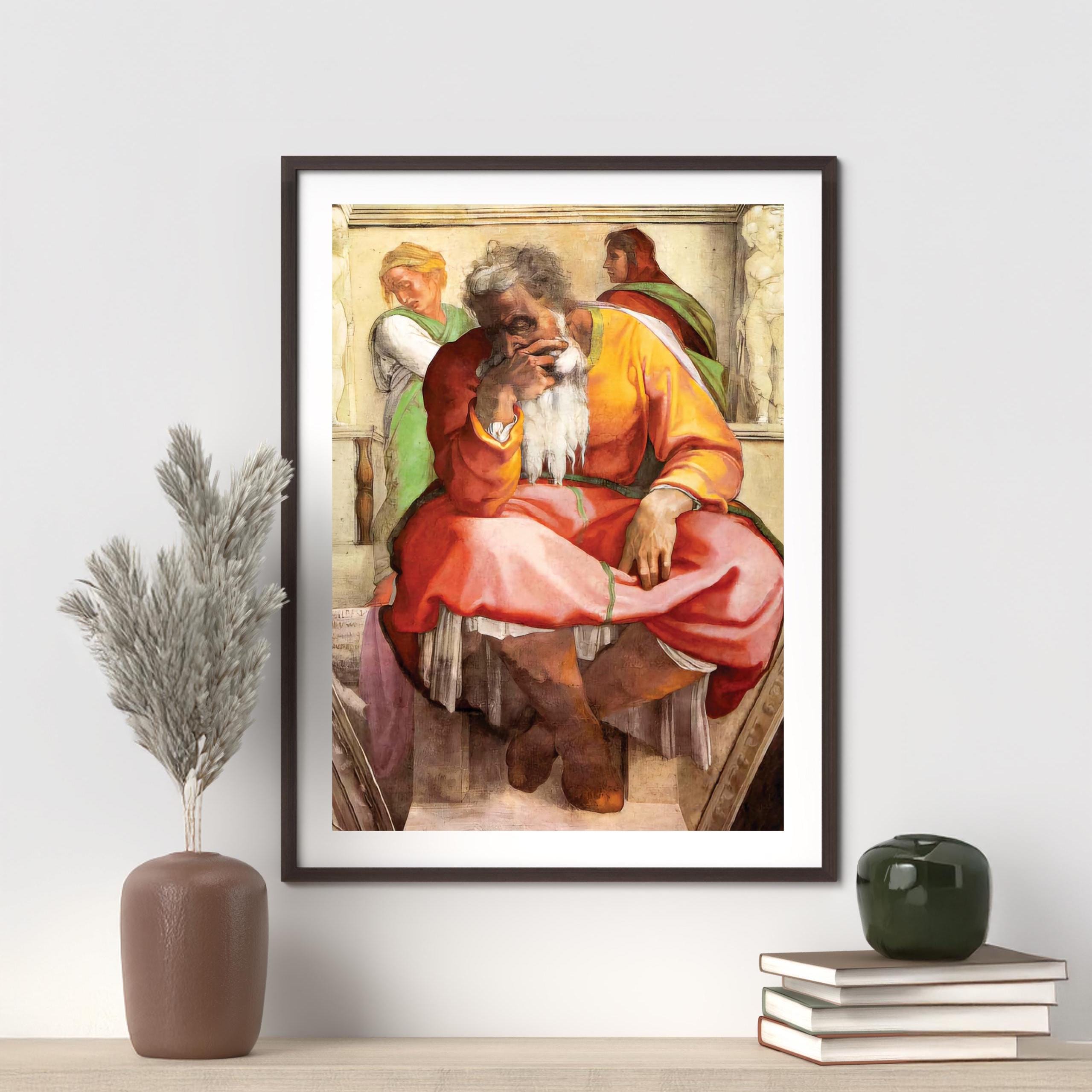 Michelangelo Prophet Jeremiah Wall Art Religious Print Chapel Scene ...