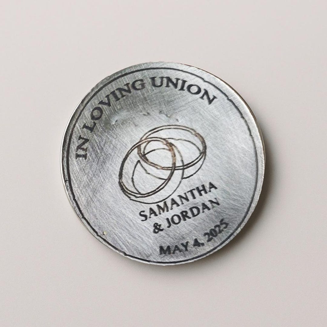 Custom Engraved Wedding Coin – Stainless Steel Keepsake Gift - Etsy