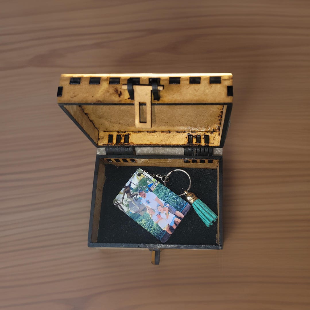 Personalized Matching Mini Keepsake Box for Keychain Cute Keychain Box ...