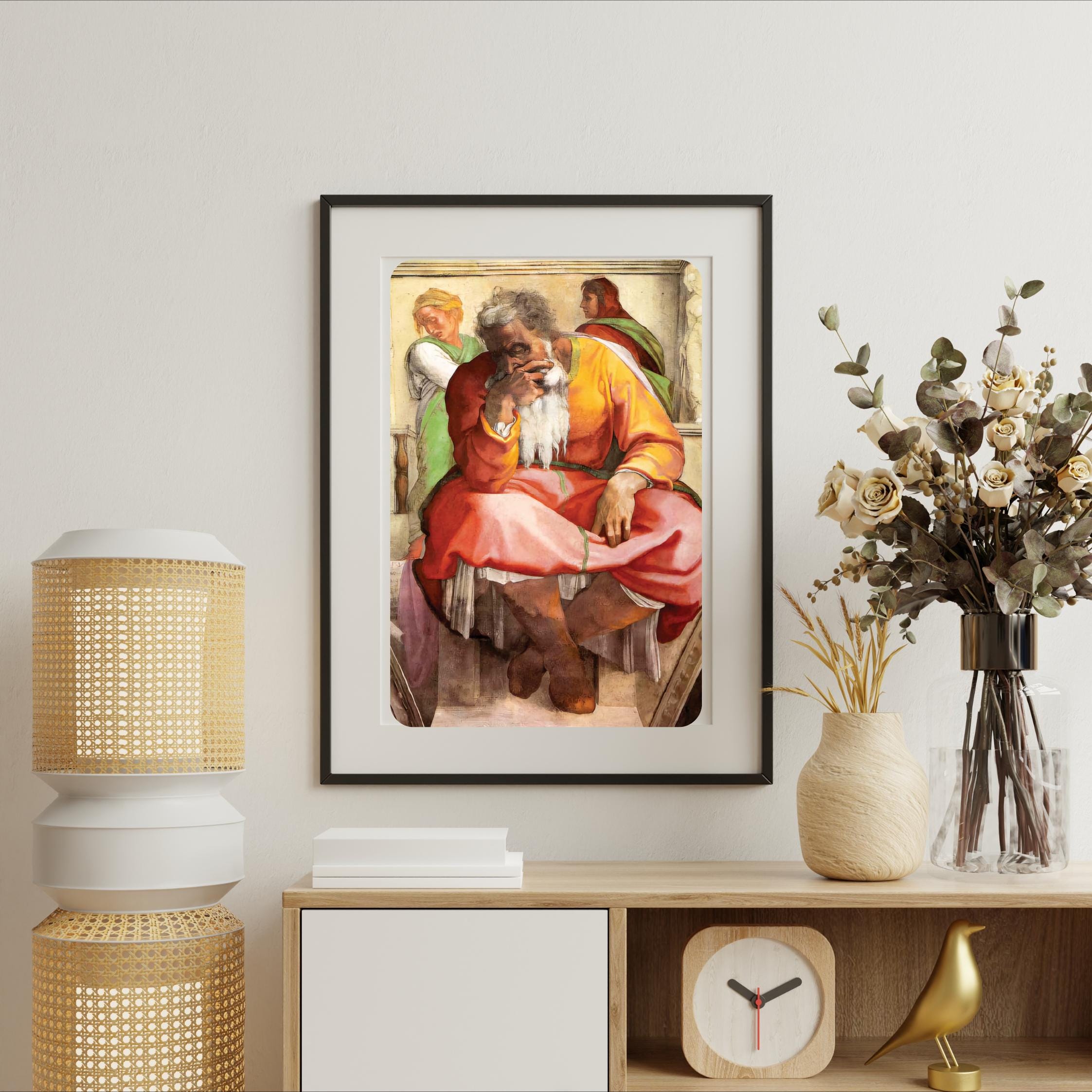 Michelangelo Prophet Jeremiah Wall Art Religious Print Chapel Scene ...