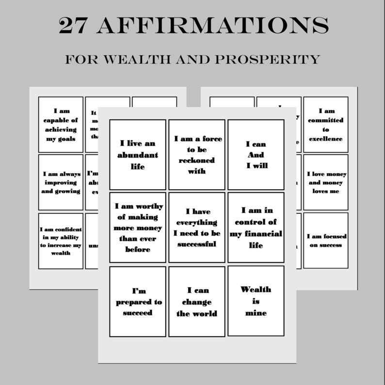 Positive Affirmations Wealth Manifestation Abundance Affirmation - Etsy