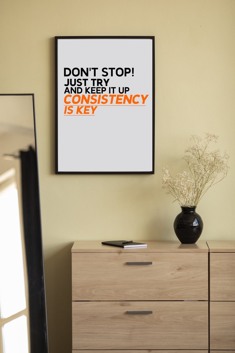 Consistency is Key, Motivational Wall Art, Office Wall Art, HR ...