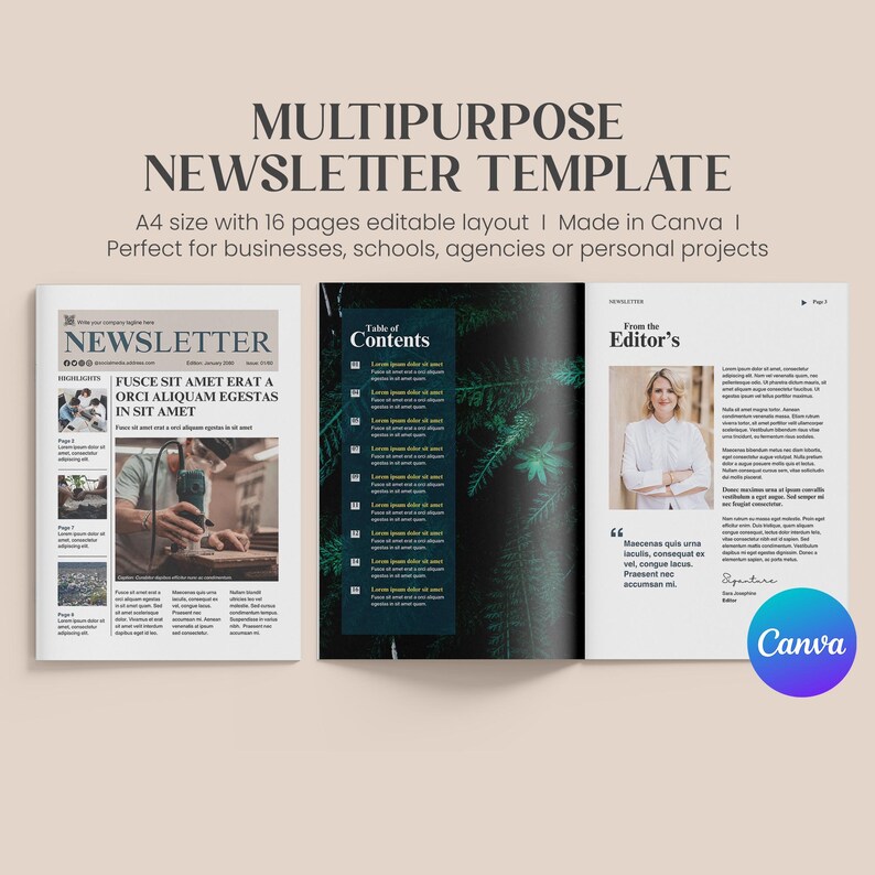 Multipurpose Newsletter Template – Multipurpose Template, Editorial ...