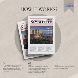 Canva Newsletter Template-a4 Newsletter, Business Newsletter, School ...