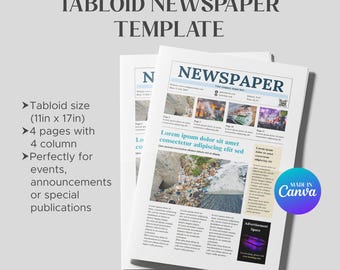 News Today Tabloid Newspaper Template - Editorial, Corporate, Business ...
