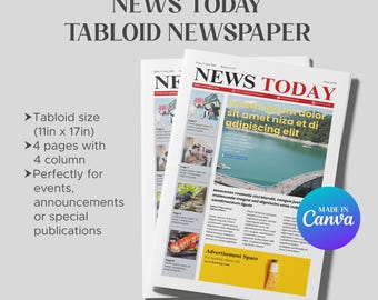 Tabloid Newspaper Template - Editorial, Corporate, Business, Instant ...