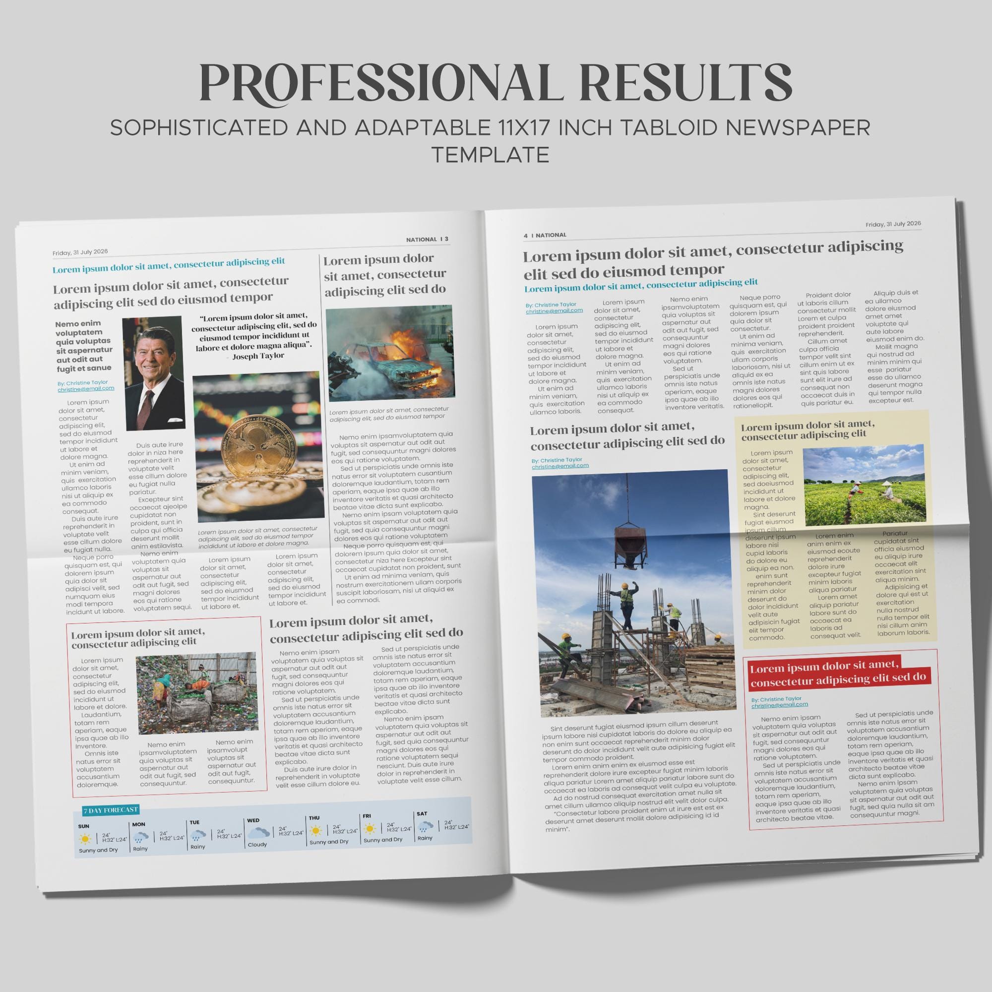 Canva Tabloid Newspaper Template – 6-page Editorial Layout (11x17in) - Etsy