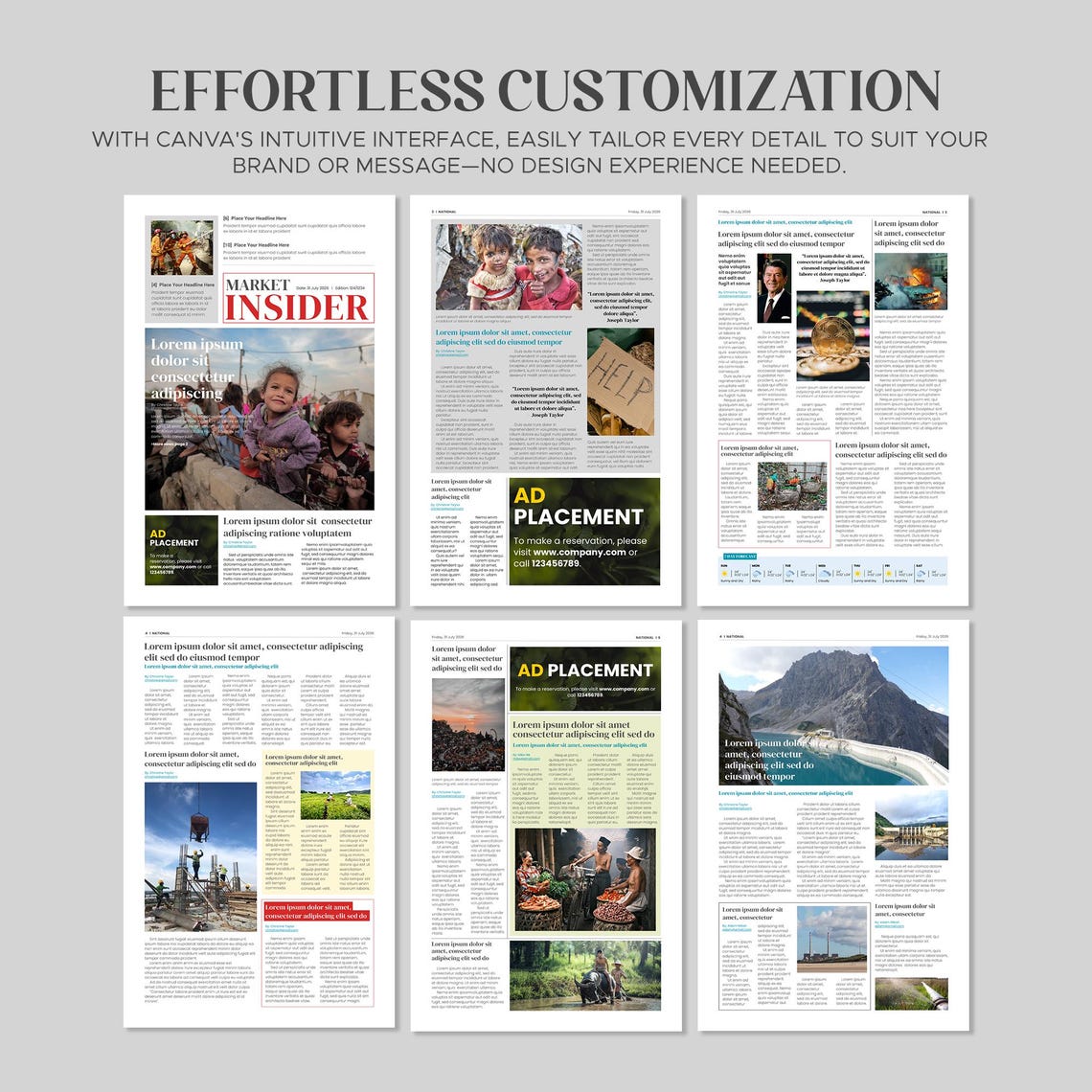 Canva Tabloid Newspaper Template – 6-page Editorial Layout (11x17in) - Etsy