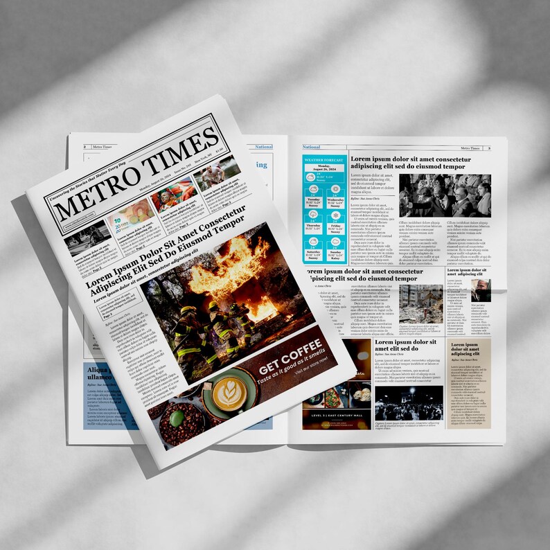 Classic Tabloid Newspaper Template, Editable 6-page Canva Layout - Etsy
