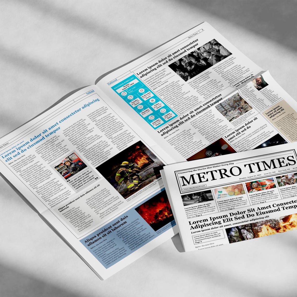 Classic Tabloid Newspaper Template, Editable 6-page Canva Layout - Etsy