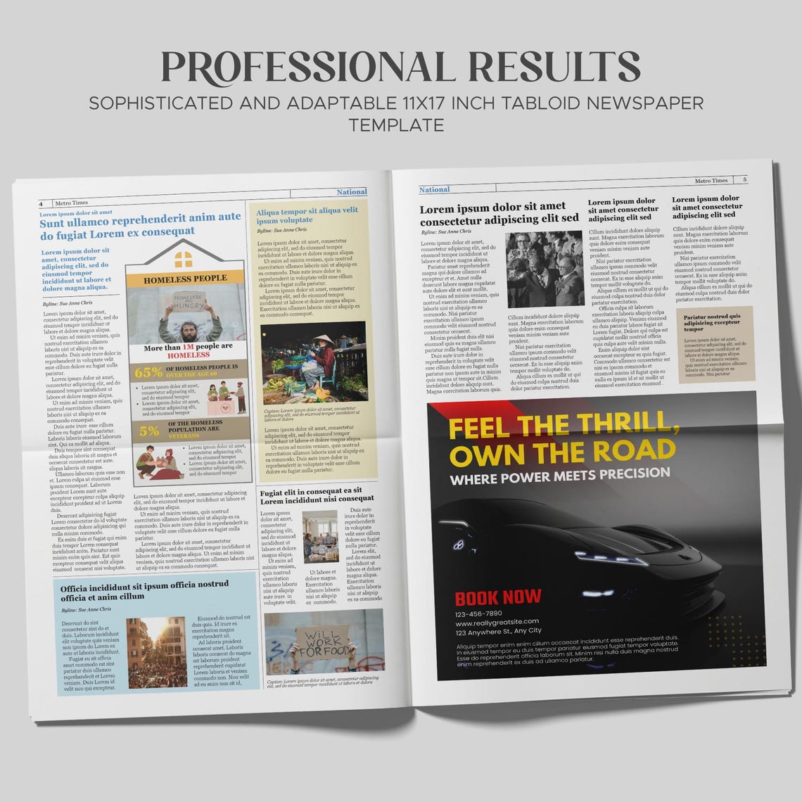 Classic Tabloid Newspaper Template, Editable 6-page Canva Layout - Etsy