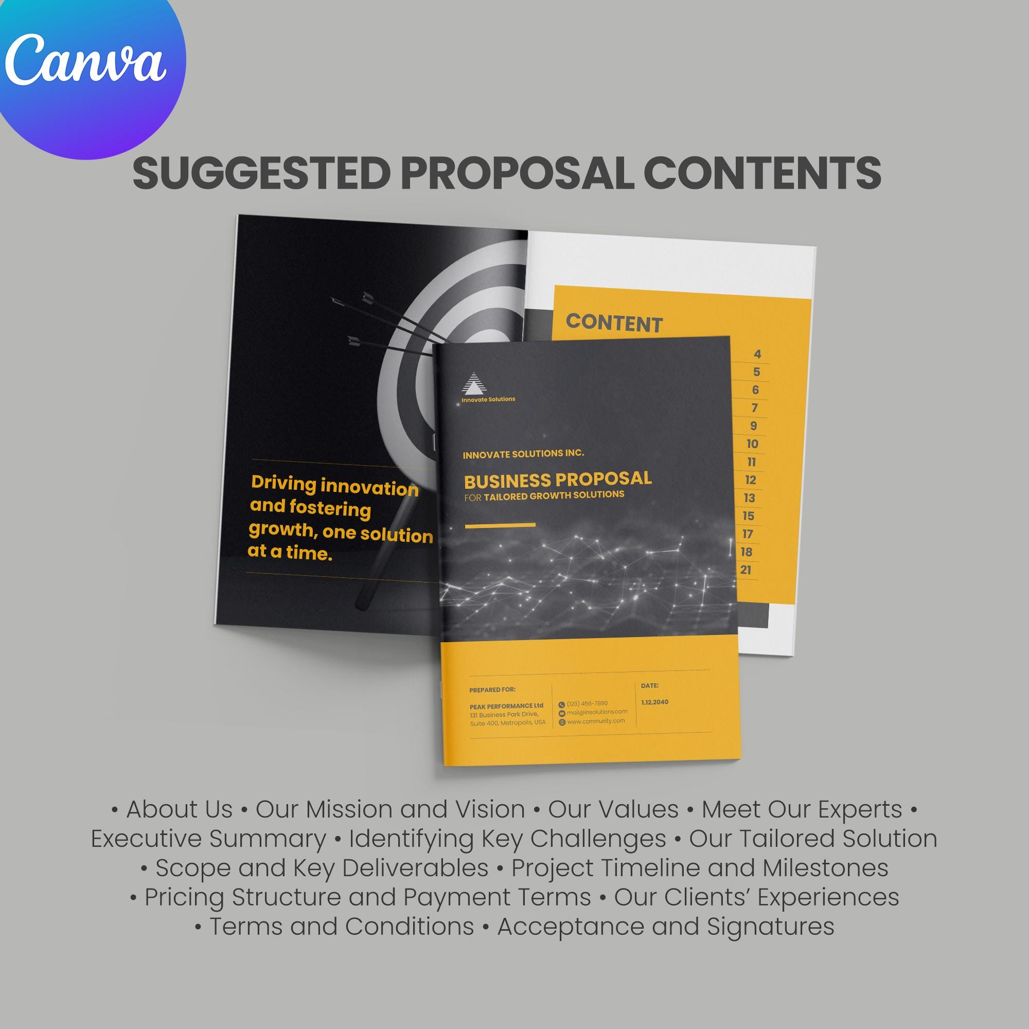 Professional Business Proposal Template in Canva Format I Canva ...