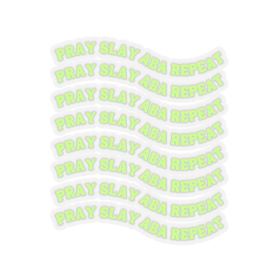 Pray Slay ABA Repeat Stickers - Motivational Vinyl Decals for Laptops ...