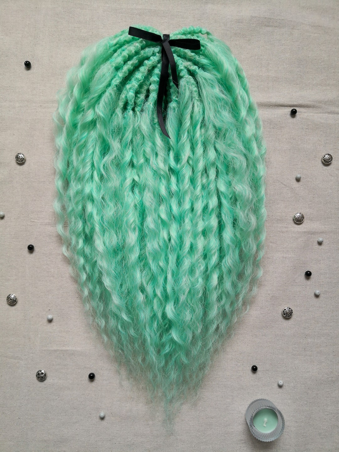 ГОТОВО К ОТПРАВКЕ! Объемные крючком вьющиеся двухсторонние дреды ...