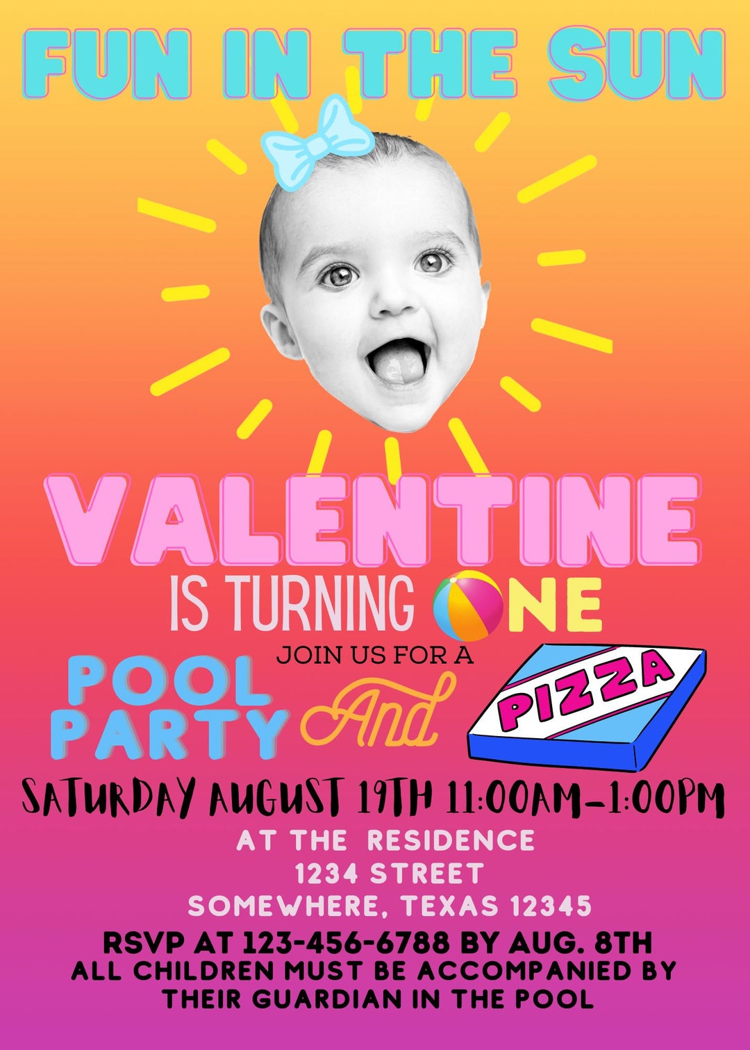 Sunny Birthday Invitation - Etsy