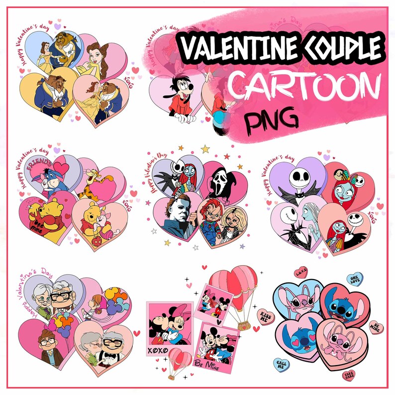 Mega Bundle Valentine Couple Designs, Happy Valentine Png, Conversation ...