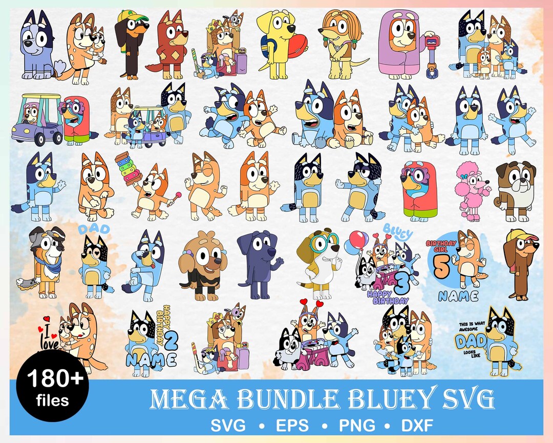 Bluey SVG Bundle Bluey Cut Files for Cricut Bluey Svg Clipart Bluey PNG ...