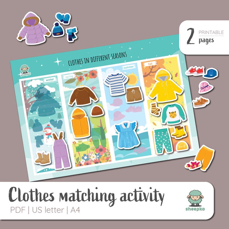 Shadow Matching Activity, Clothes Matching, Montessori Learning ...