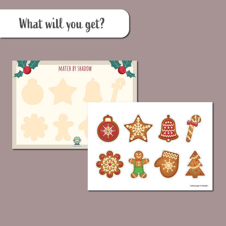 Shadow Matching Activity Sheet, Winter Busy Book Sheet, Toddler Busy ...