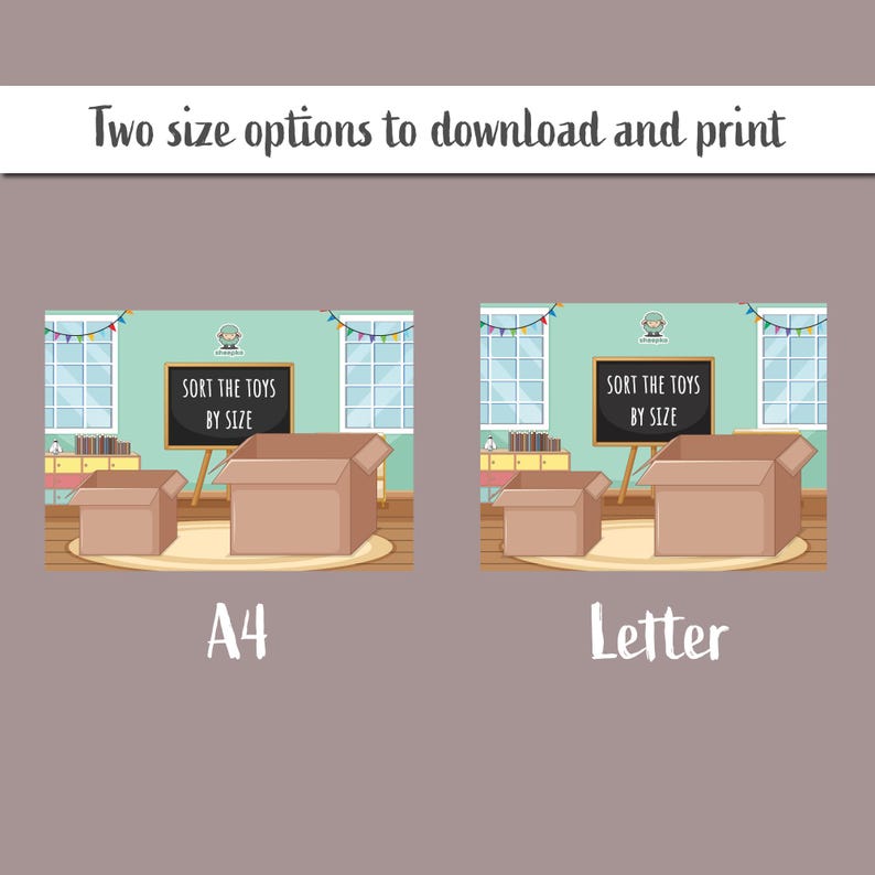 Size Sorting Activity, Montessori Busy Book (printable) - Etsy