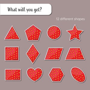 Strawberry Shapes Matching Activity for Toddlers - Montessori ...