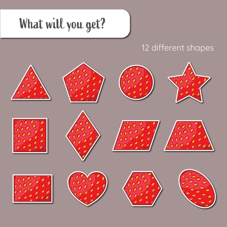 Strawberry Shapes Matching Activity for Toddlers - Montessori ...